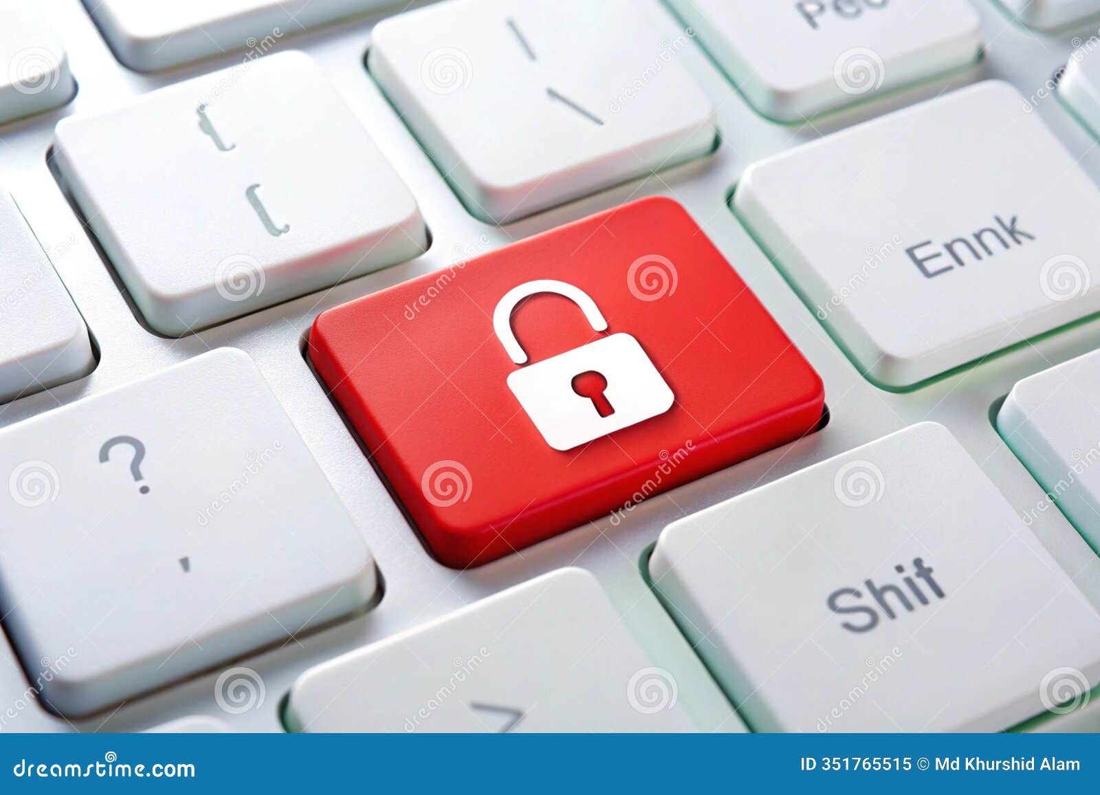 Digital Security Representation with a Red Keyboard Key Lock Icon on a ...