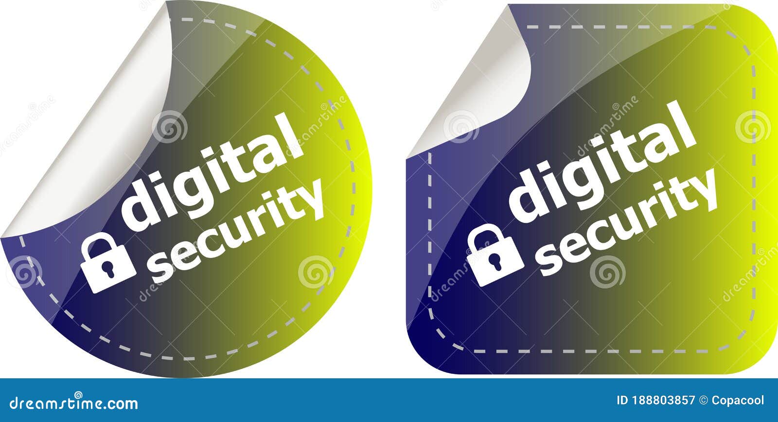 Security. Digital Security Stickers Label Tag Set Stock Illustration ...