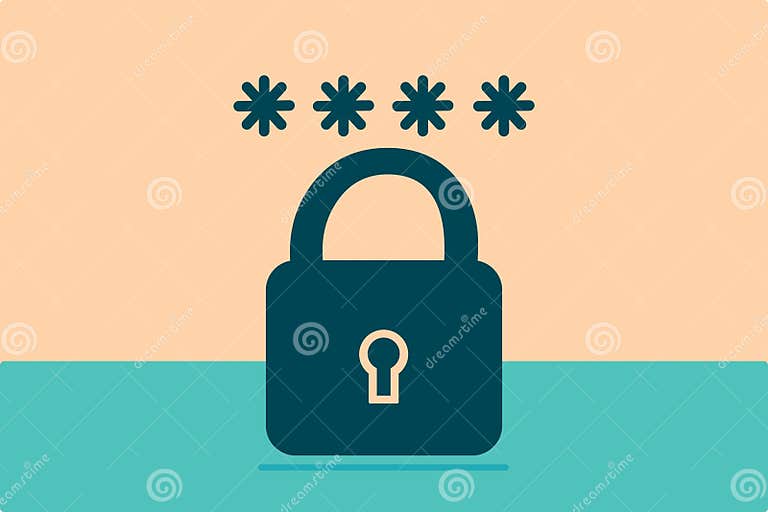 Digital Security Symbol with Protection and Cryptography Stock ...