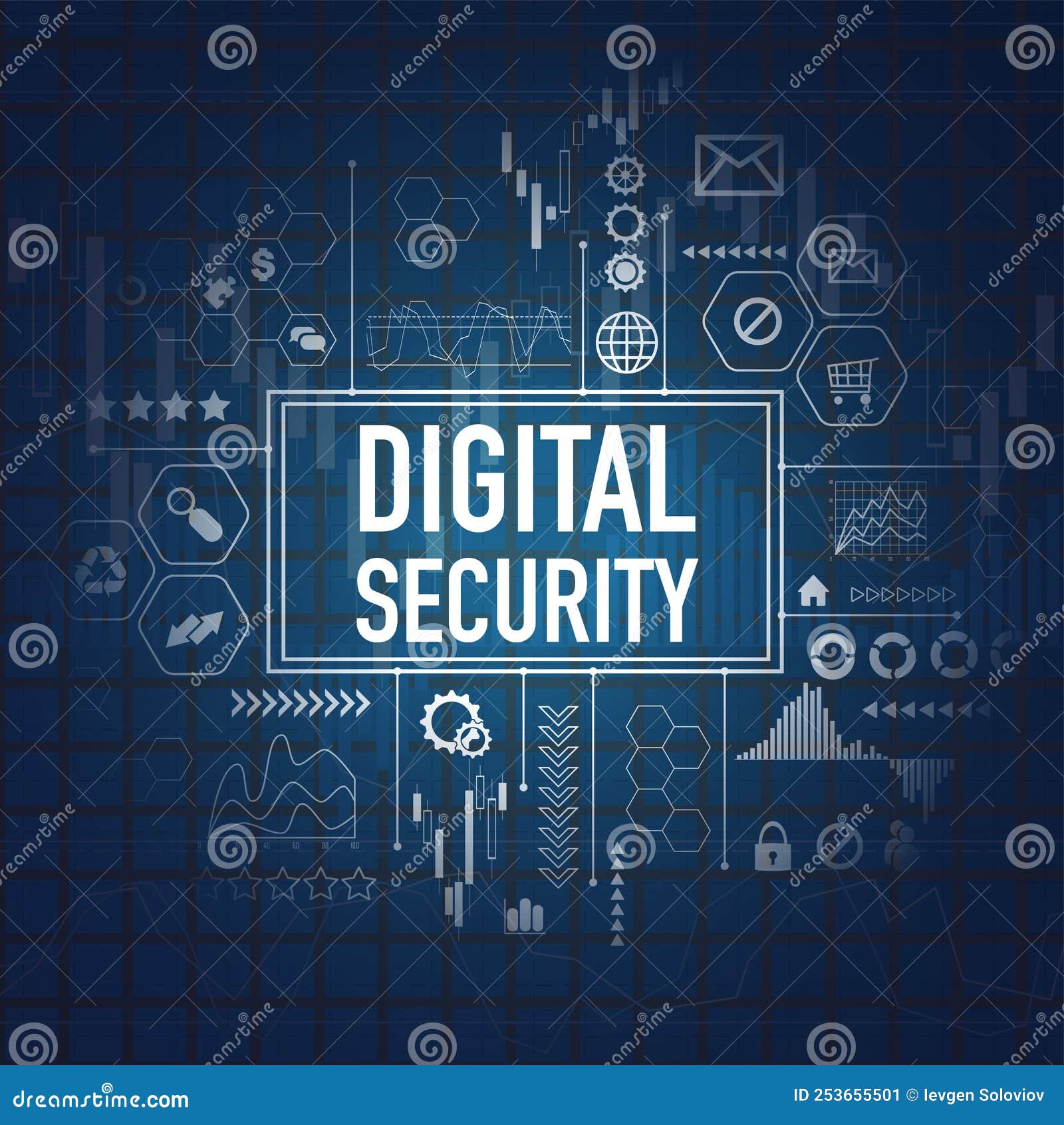 Digital Security Symbols Chart Stock Vector - Illustration of concept ...