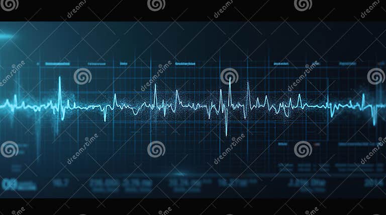 Digital Seismograph Reading with Fluctuating Wave Patterns Stock ...