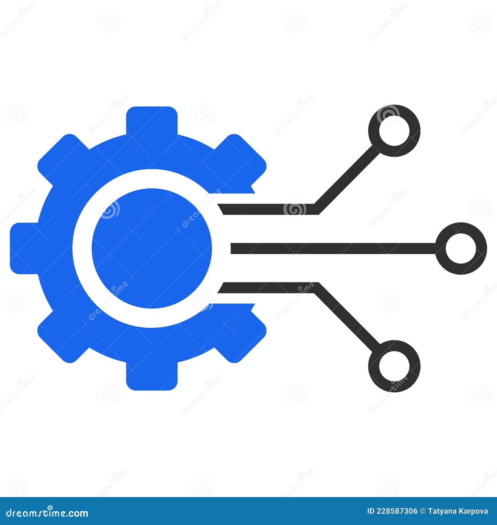 Digital Sensor Cog Vector Icon Flat Illustration Stock Vector ...
