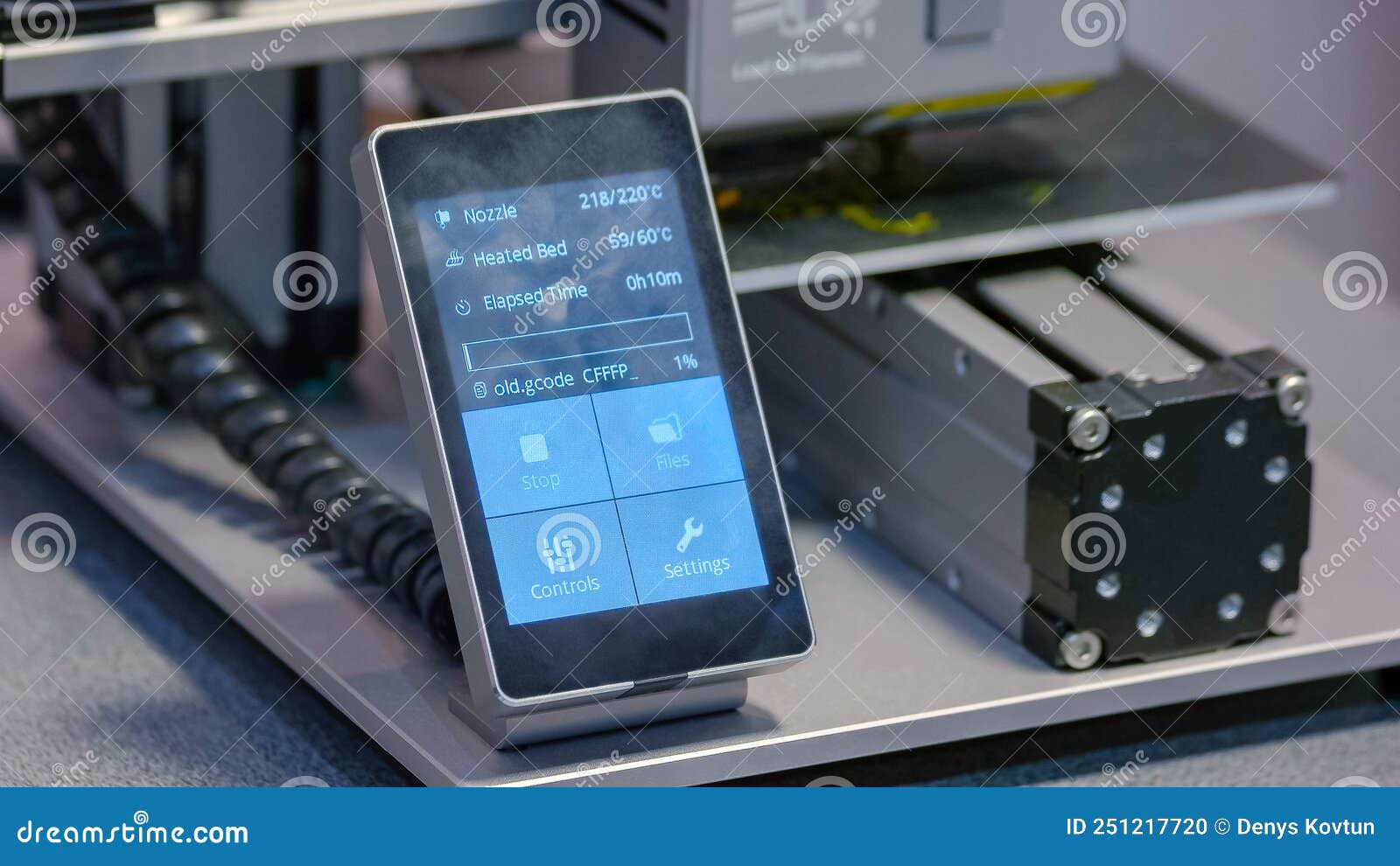 Digital Sensor Display Screen of a Working 3d Printer. Stock Photo ...