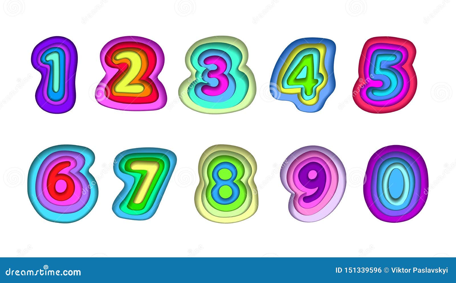 Multilayered Digits Stock Illustrations – 20 Multilayered Digits Stock ...