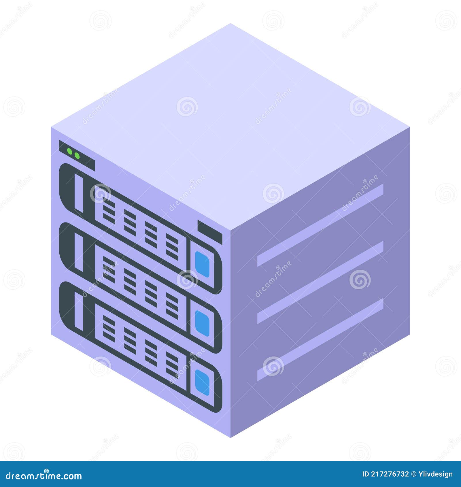 Digital Server Icon, Isometric Style Stock Vector - Illustration of ...