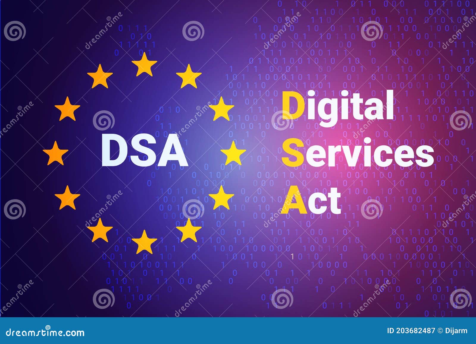 Digital Services Act - DSA. EU - Europe Union Map and Flag. Vector ...