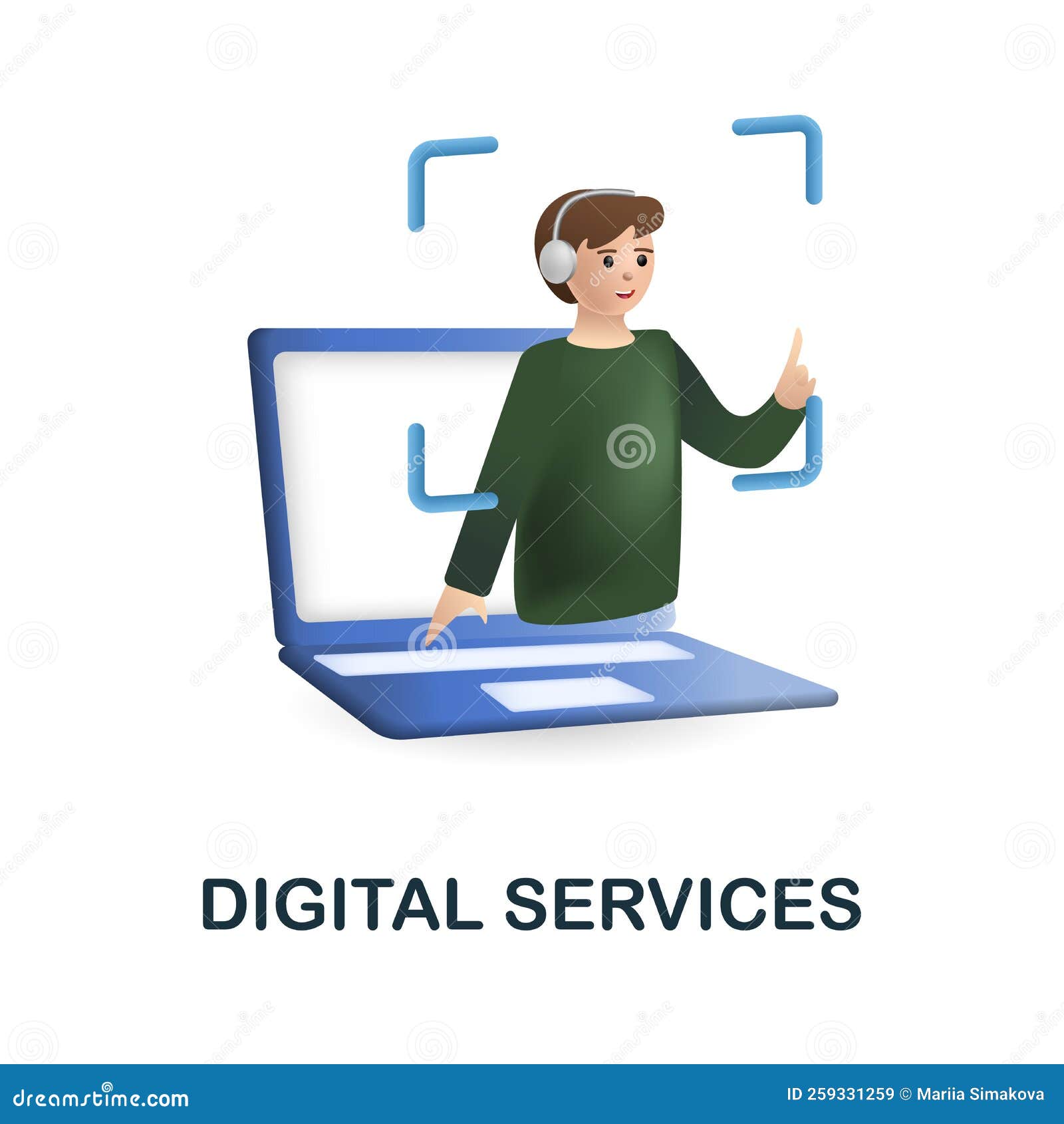 Digital Services Icon. 3d Illustration from Digitalization Collection ...