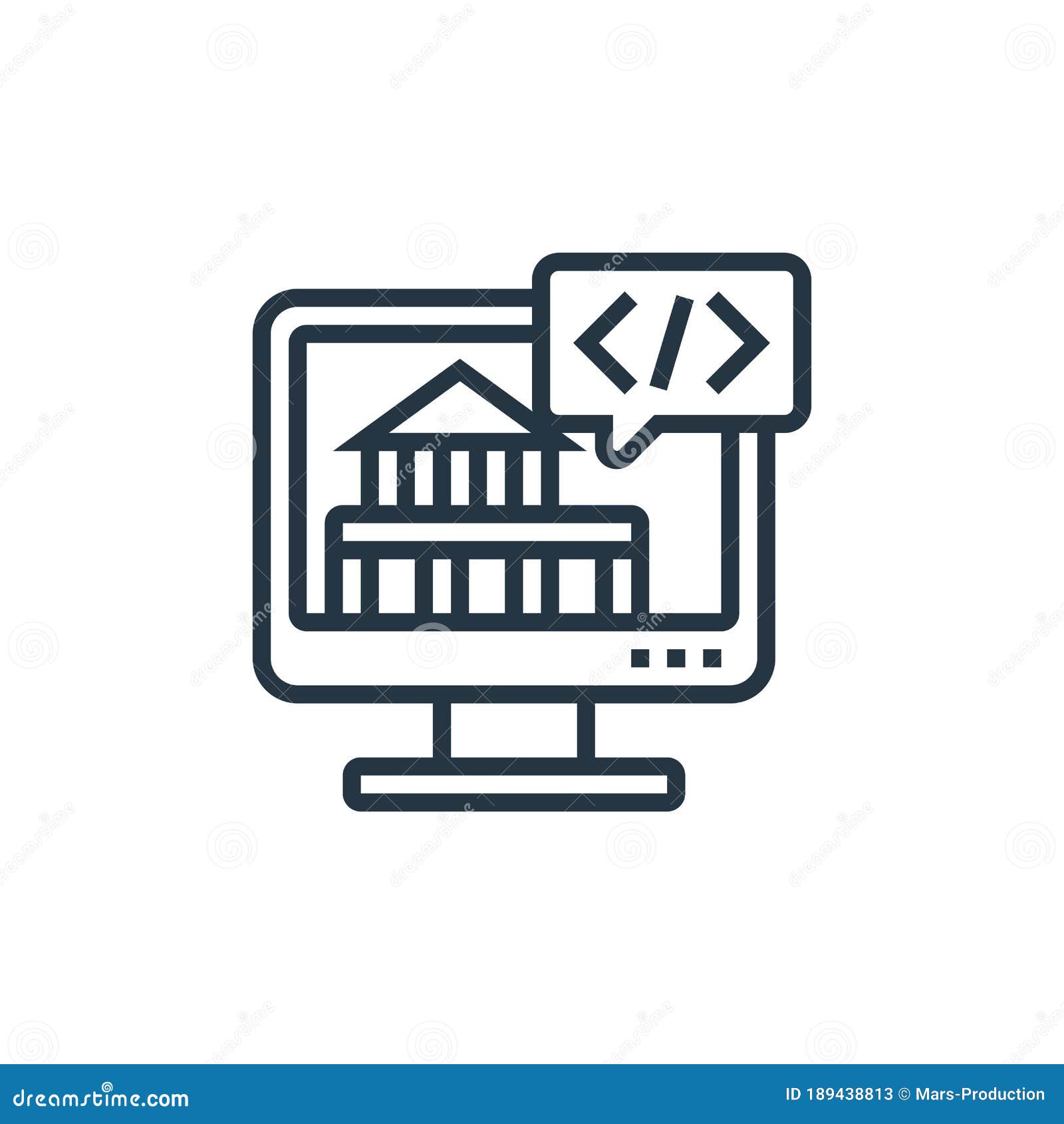 Digital Services Vector Icon Isolated on White Background. Outline ...