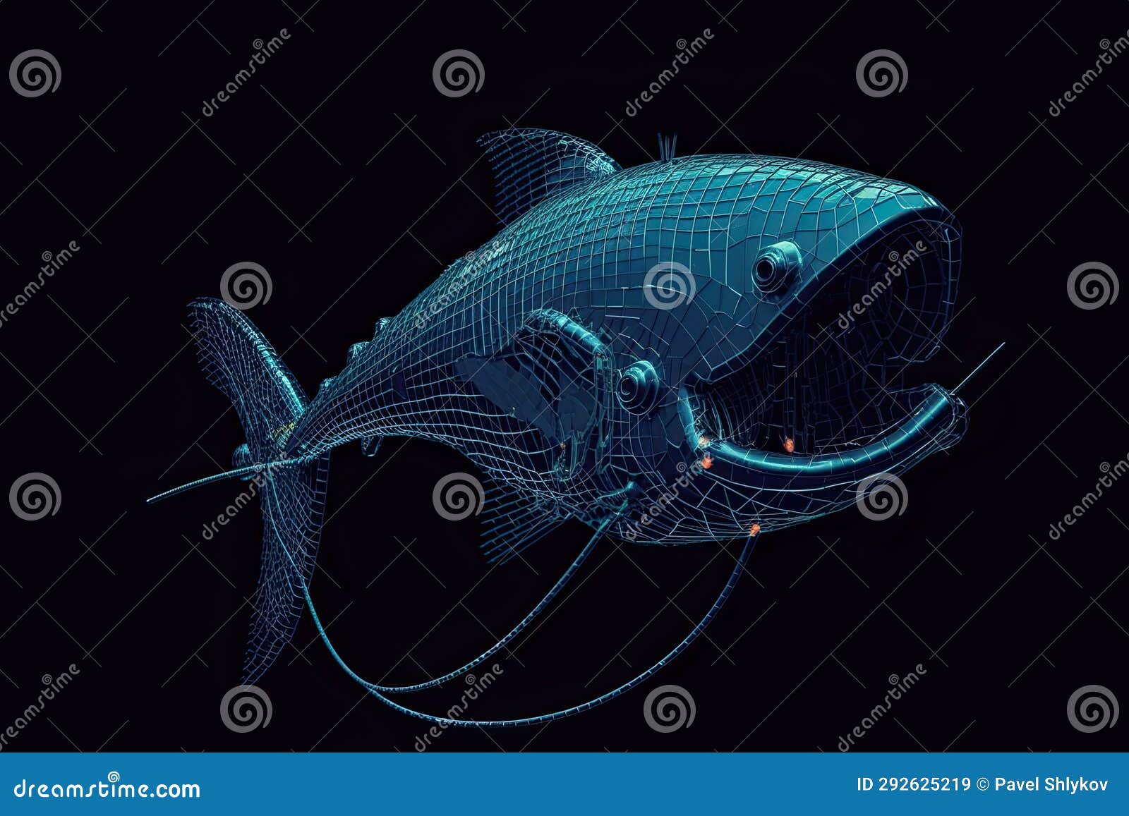 Digital Shade Wire-frame Network Structure Connection with Line and Dot ...