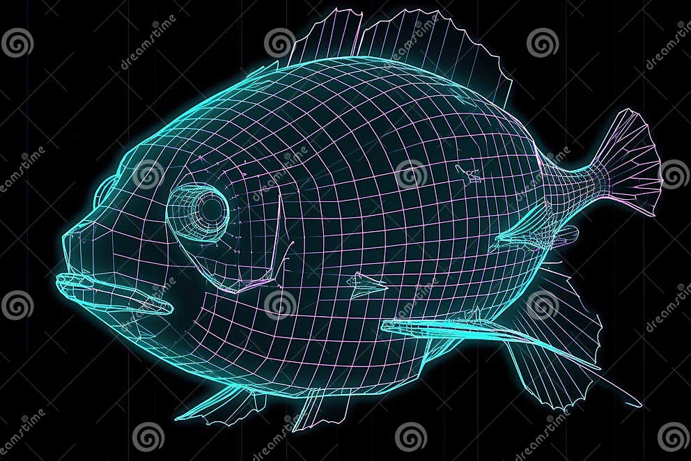 Digital Shade Wire-frame Network Structure Connection with Line and Dot ...