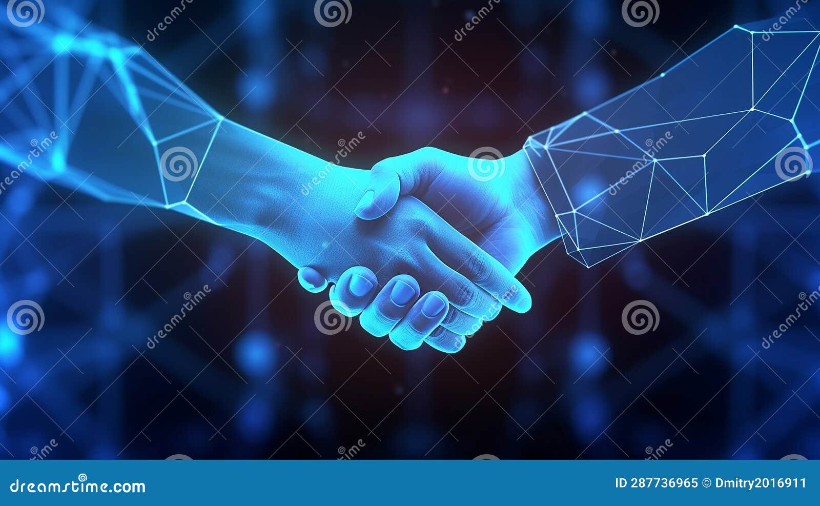 Digital shakehands. stock image. Image of chips, line - 287736965