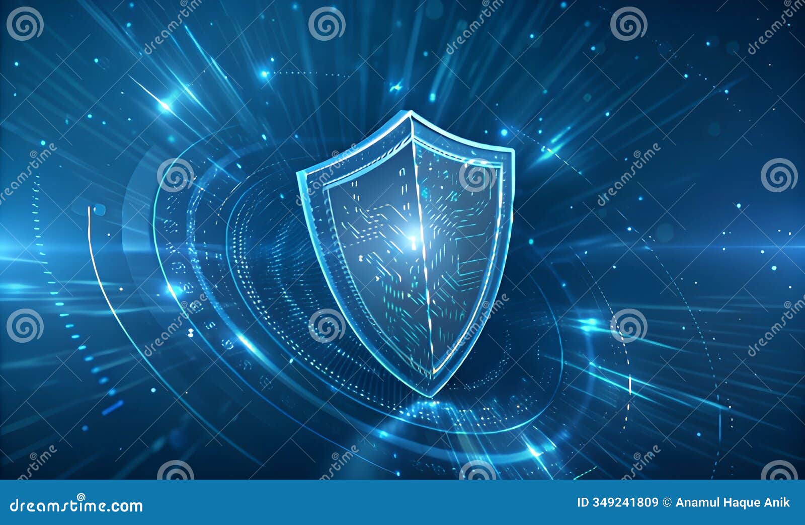 A Digital Shield with a Circuit Board Design Stock Illustration ...