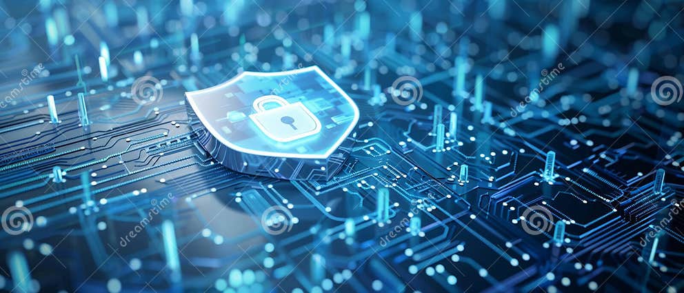 Digital Shield on Matrix Background Symbolizes Cybersecurity, Digital ...
