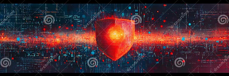 Digital Shield Protection Security Data Privacy Abstract Background ...