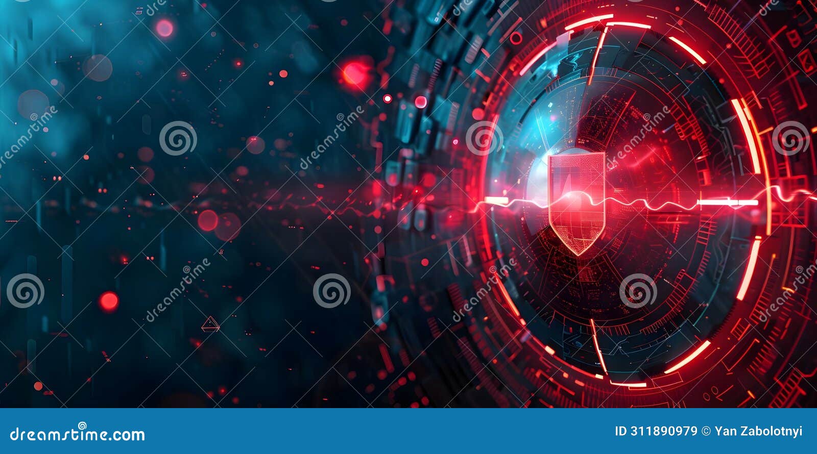 Digital Shield Representing Advanced Cyber Defense Mechanisms Against ...
