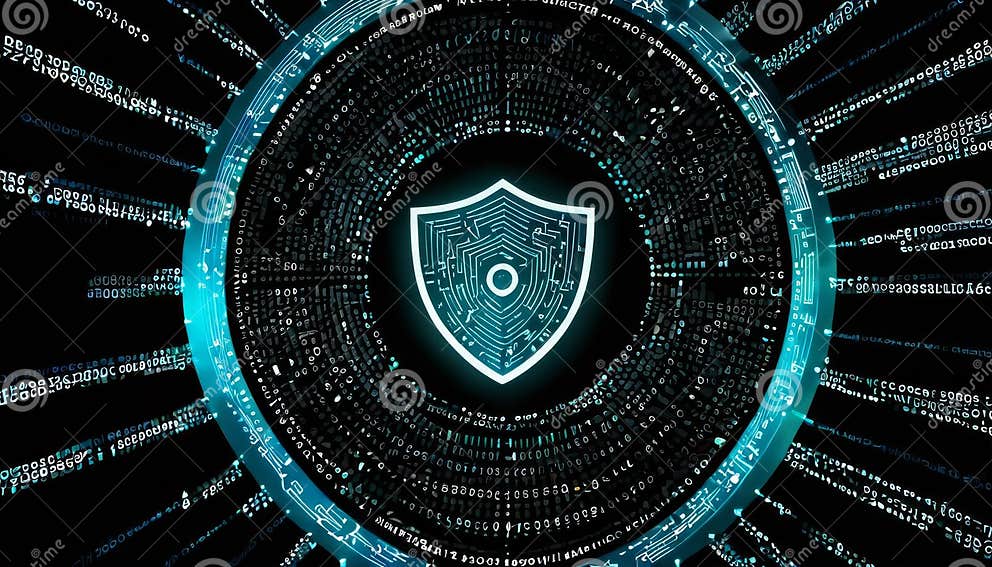 Digital Shield Representing Cybersecurity Concepts Stock Image - Image of information, code ...