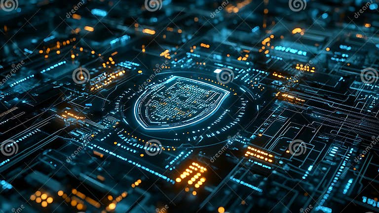 Cybersecurity Digital Shield Network Protection Data Security System ...