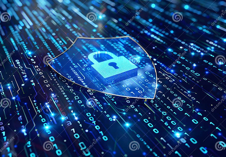 Digital Shield: Secure Data Protection Illustration Stock Illustration ...