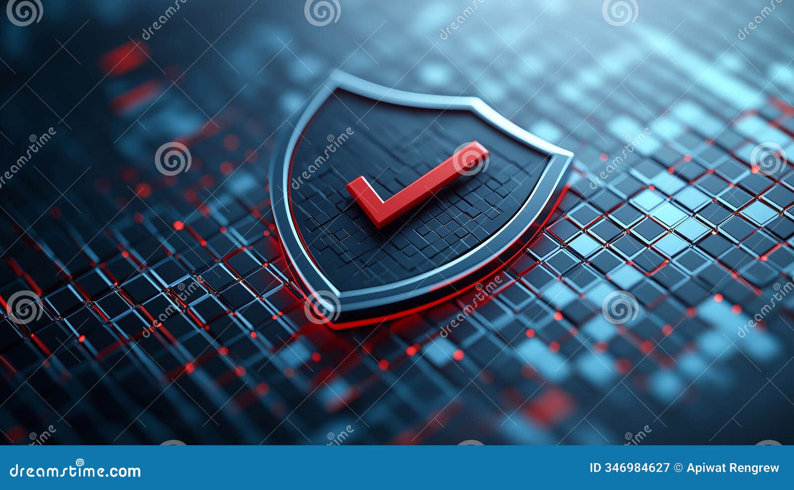 Digital Shield Symbol with Checkmark Represents Cybersecurity on ...