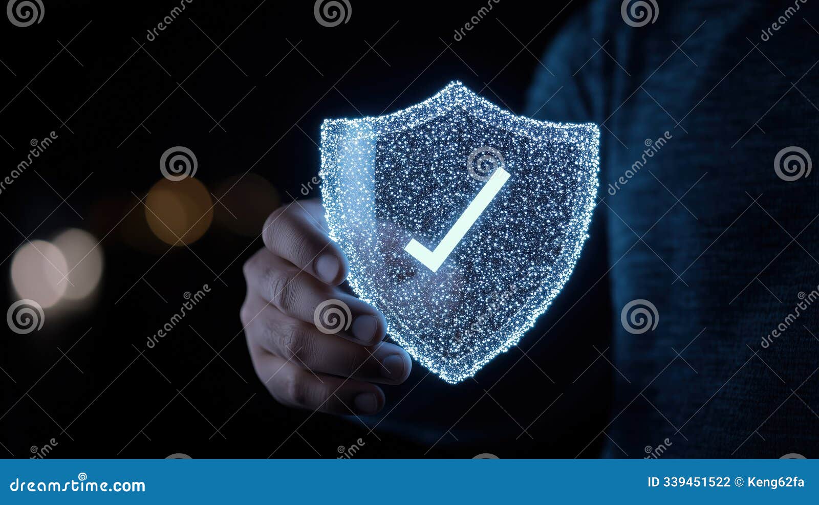 Digital Shield With Lock Icon On White Background. 3D Rendering Stock ...