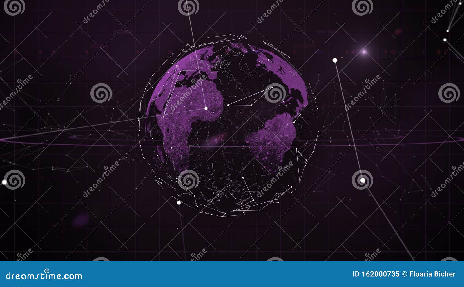 Digital Shining Globe Rotating with Glowing Particles Connections ... Digital Shining Globe Rotating with Glowing Particles Connections ...