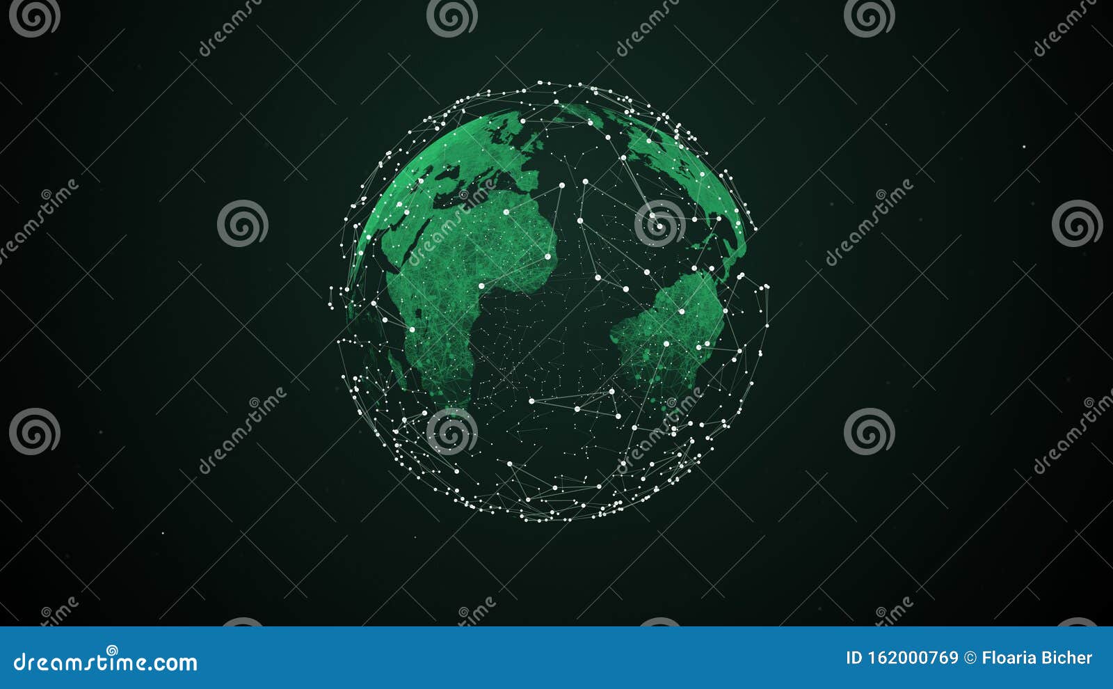 Digital Shining Globe Rotating with Glowing Particles Connections ... Digital Shining Globe Rotating with Glowing Particles Connections ...
