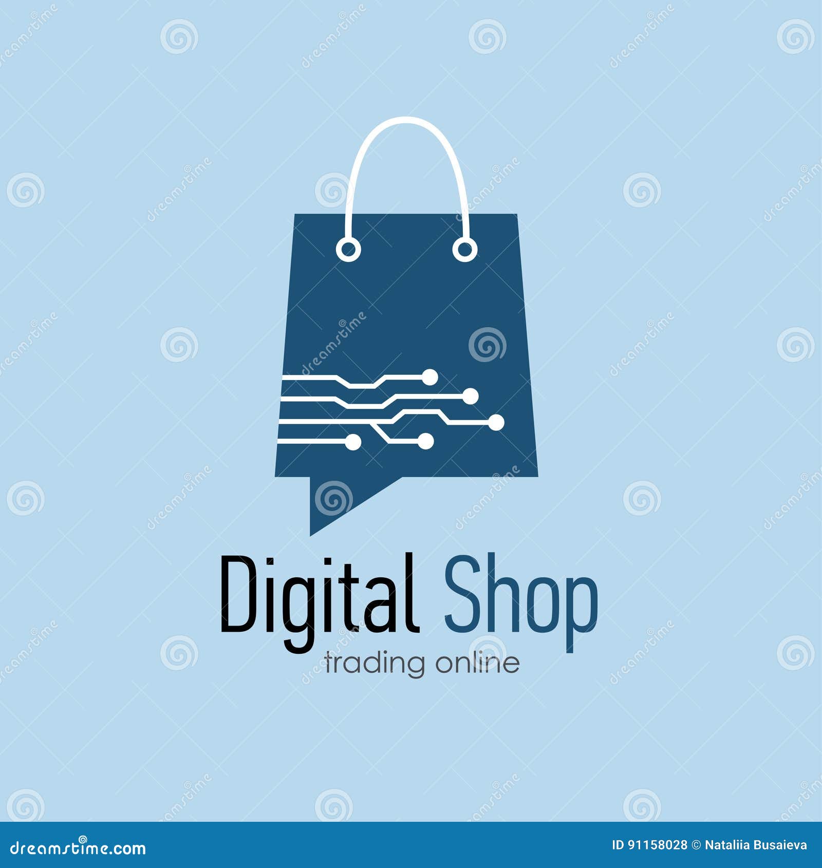 Digital Shop Logo Design Template Stock Vector - Illustration of ...