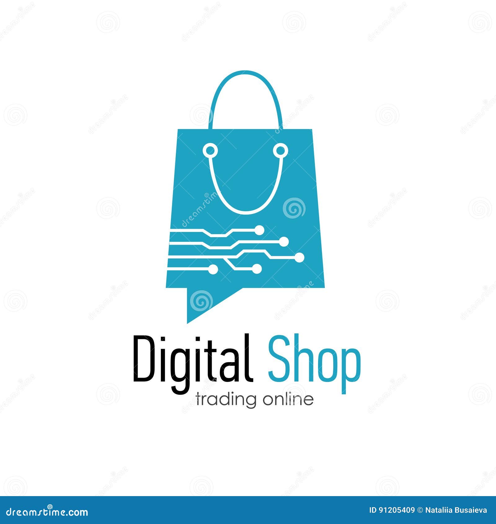 Digital Shop Logo Design Template Stock Vector - Illustration of share ...