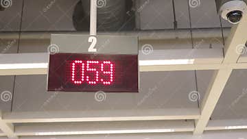 Digital Sign for Queue Counter. Display Board System in LED Light Stock ...