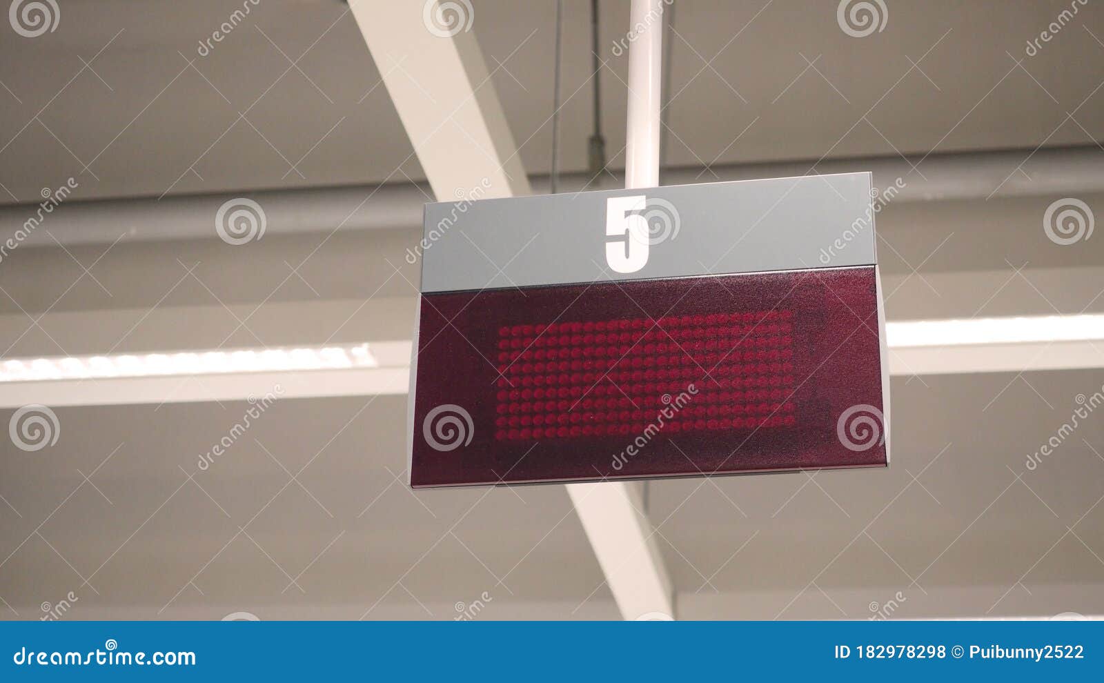Digital Sign for Queue Counter. Display Board System in LED Light Stock ...