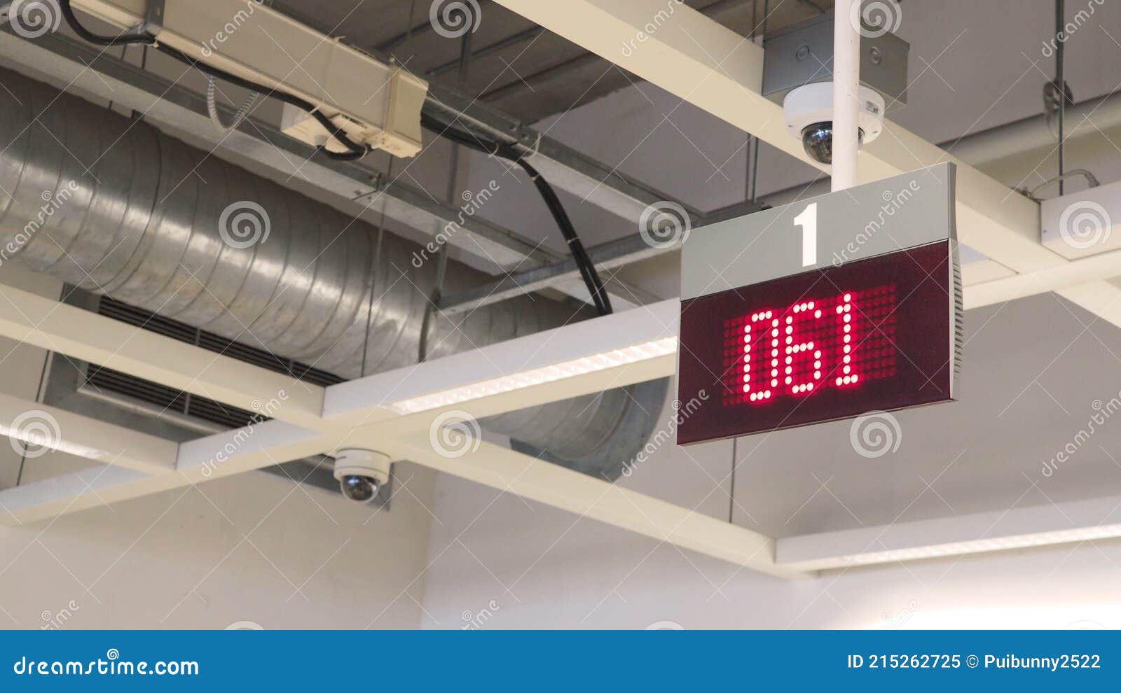 Digital Sign for Queue Counter. Display Board System in LED Light Stock ...