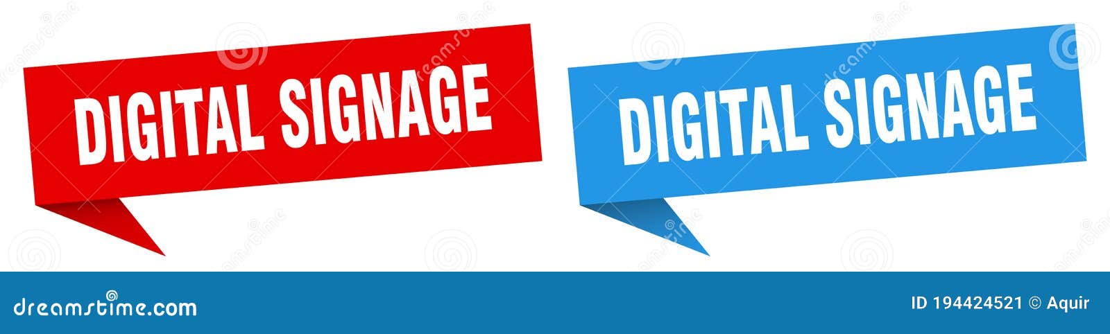 Digital Signage Banner. Digital Signage Speech Bubble Label Set Stock ...