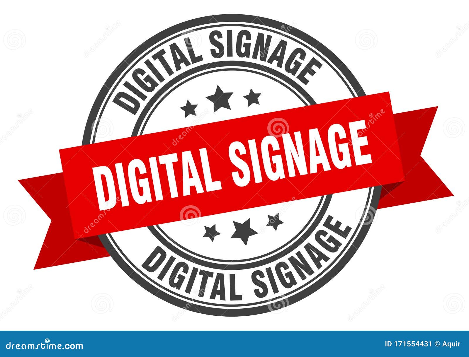 Digital Signage Label. Digital Signage Round Band Sign Stock Vector ...