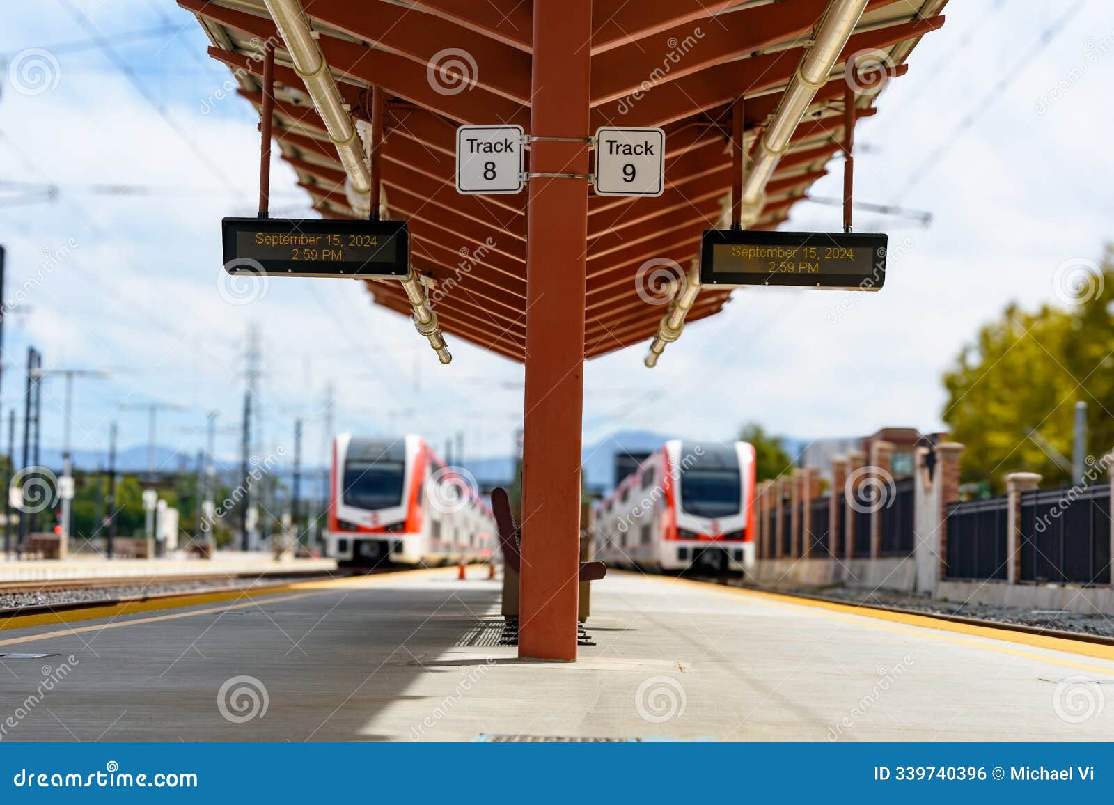 Digital Signage Showing Time at Diridon Station is in Sharp Focus, with ...