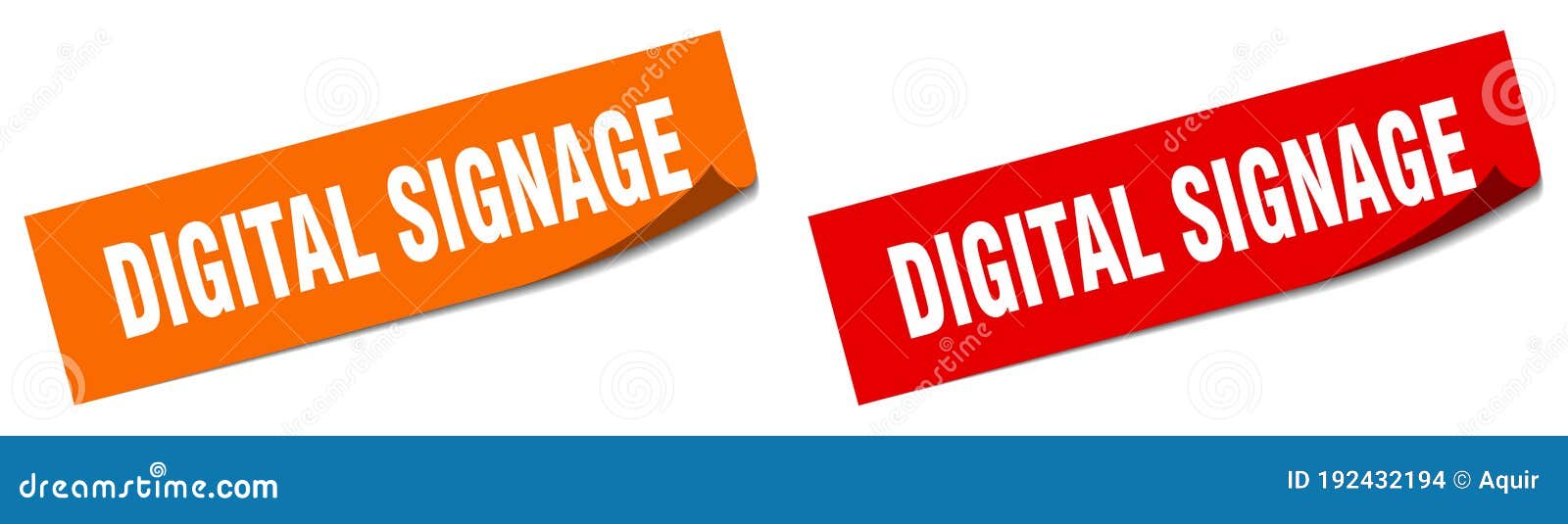 Digital Signage Sticker. Digital Signage Sign Set Stock Vector ...
