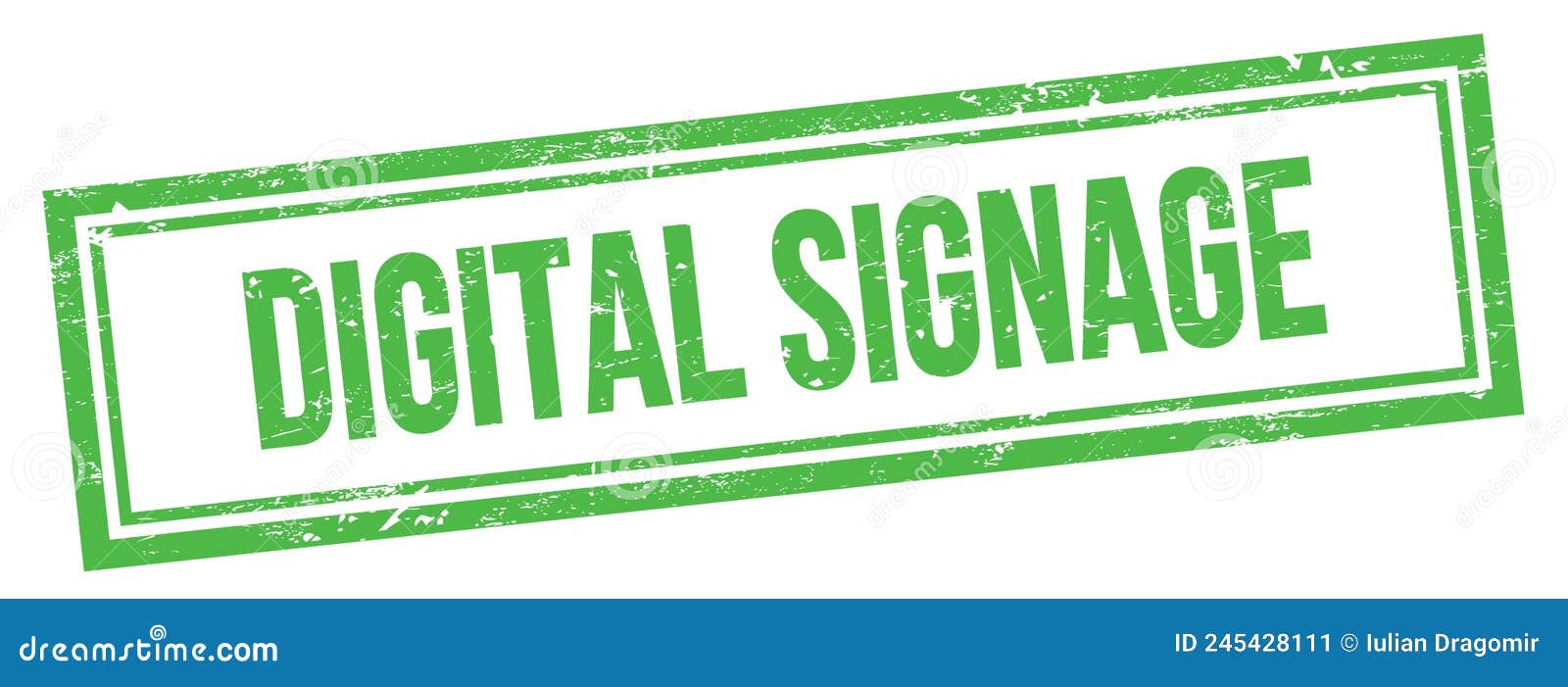 DIGITAL SIGNAGE Text on Green Grungy Vintage Stamp Stock Illustration ...
