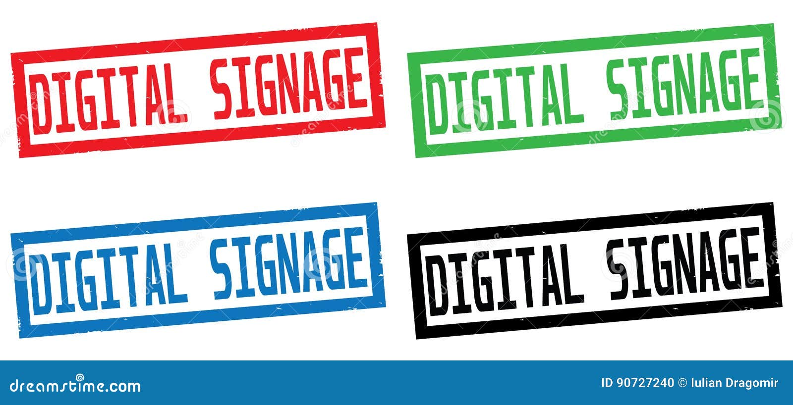 DIGITAL SIGNAGE Text, on Rectangle Border Stamp Sign. Stock ...