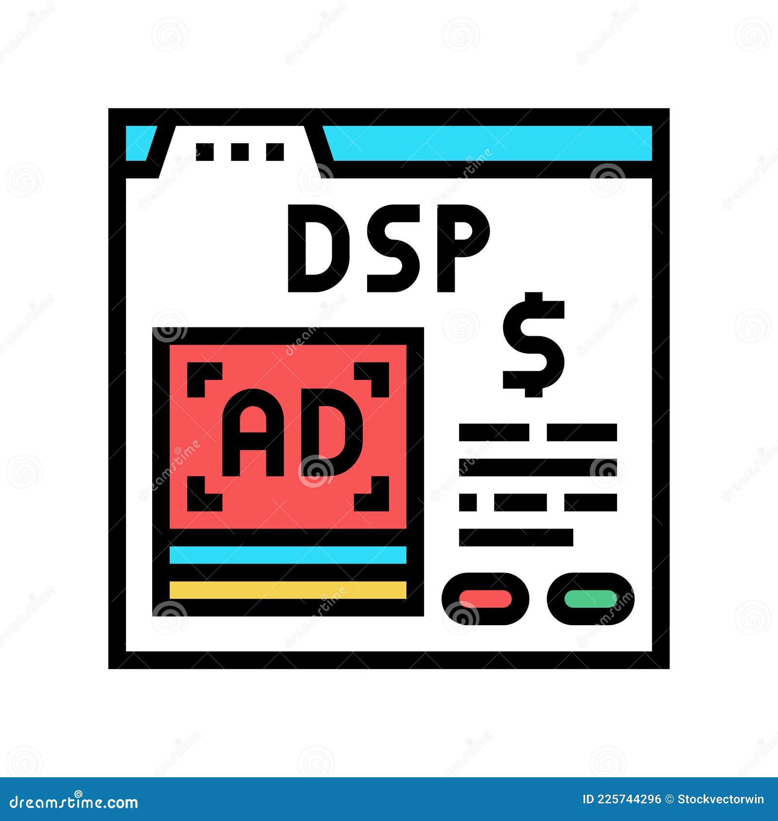 Digital Signal Processor Color Icon Vector Illustration Stock Vector ...