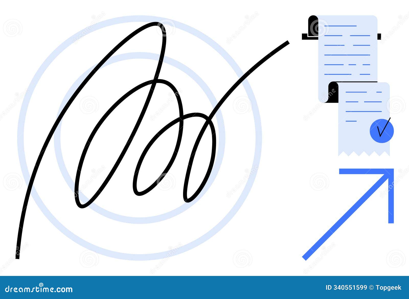 Digital Signature with Approved Document and Arrow Indicating Progress ...