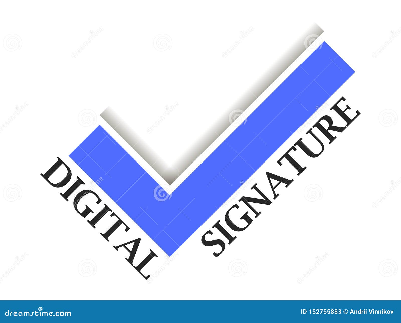 Digital Signature. Check Mark on White Background. Sign of Approval ...