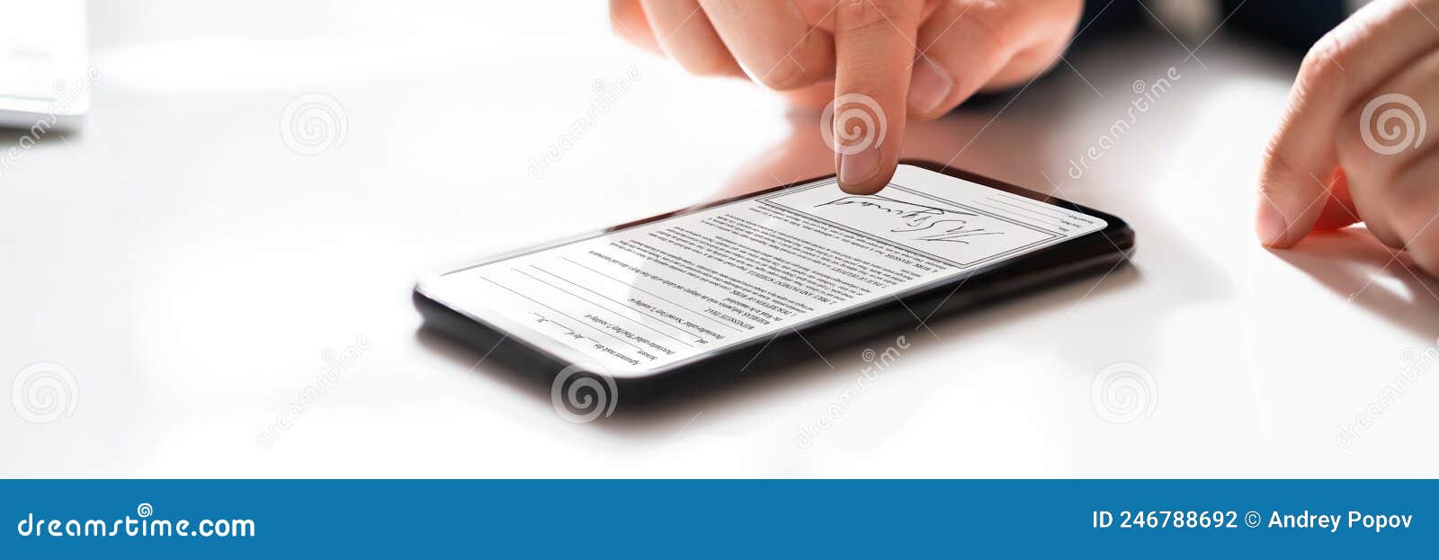 Digital Signature on Contract Document Online Stock Photo - Image of ...