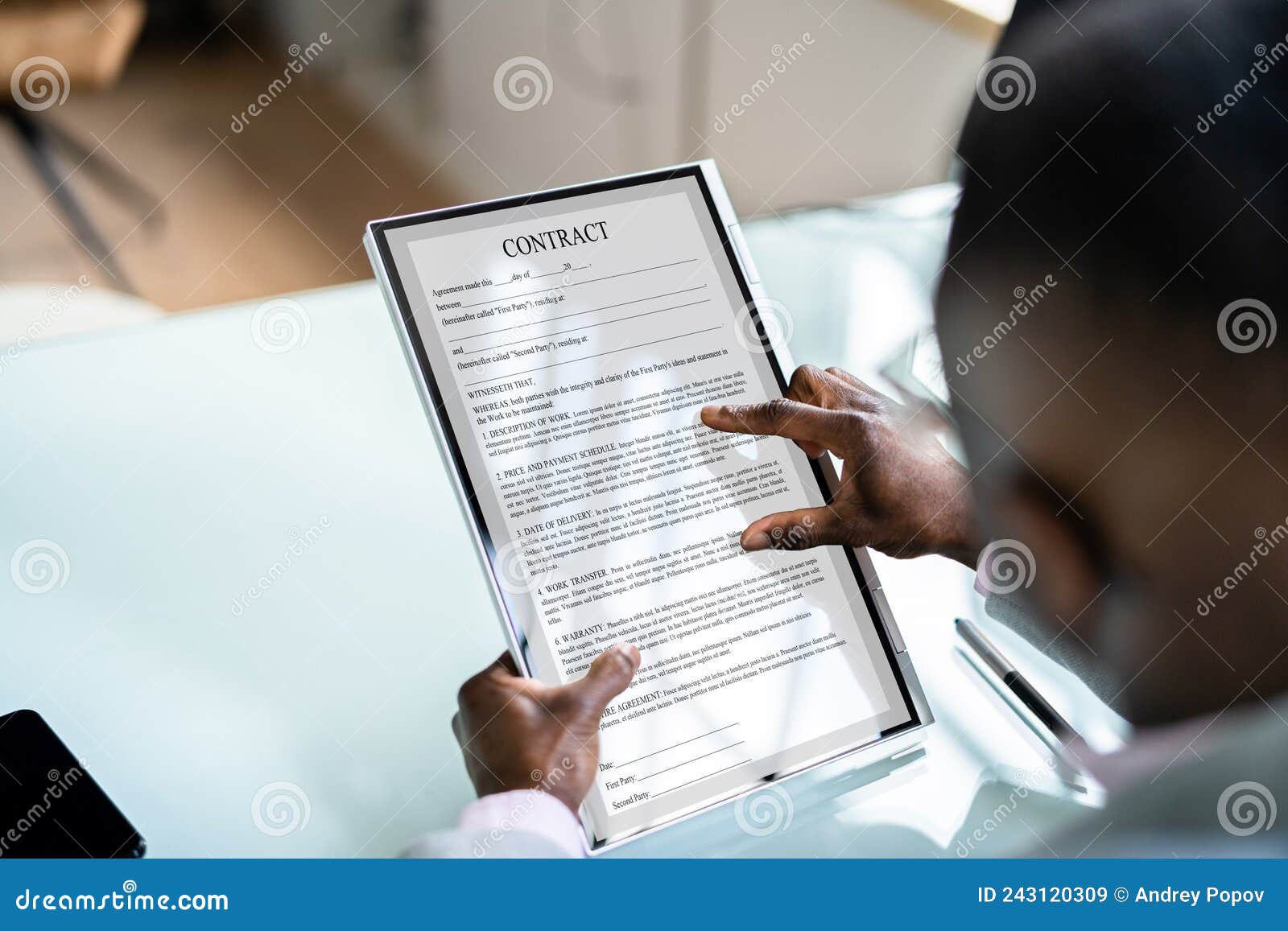 Digital Signature on Contract Document Online Stock Image - Image of ...