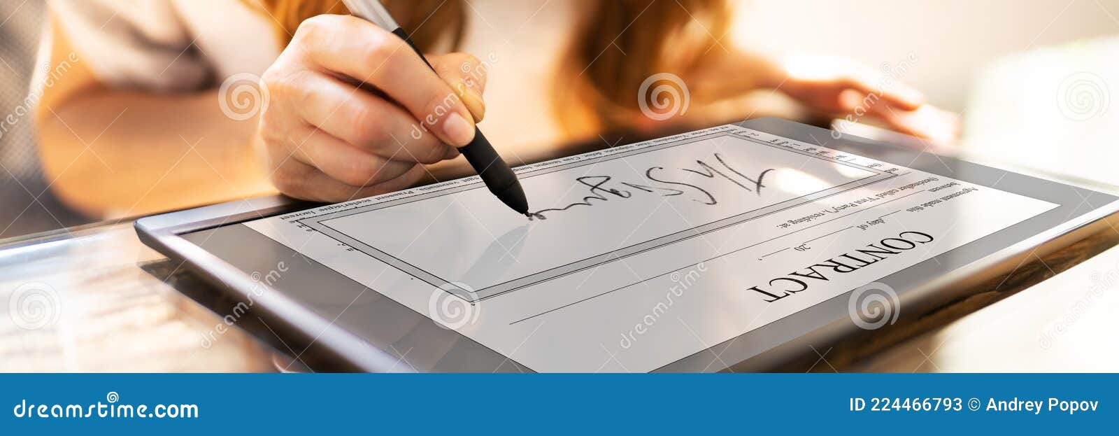 Digital Signature on Contract Document Online Stock Image - Image of ...