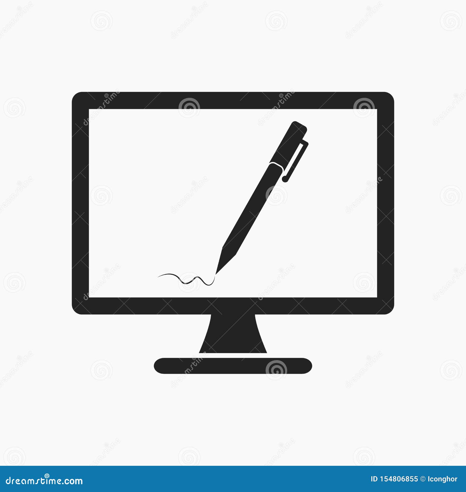 Digital signature icon. stock vector. Illustration of agreement - 154806855