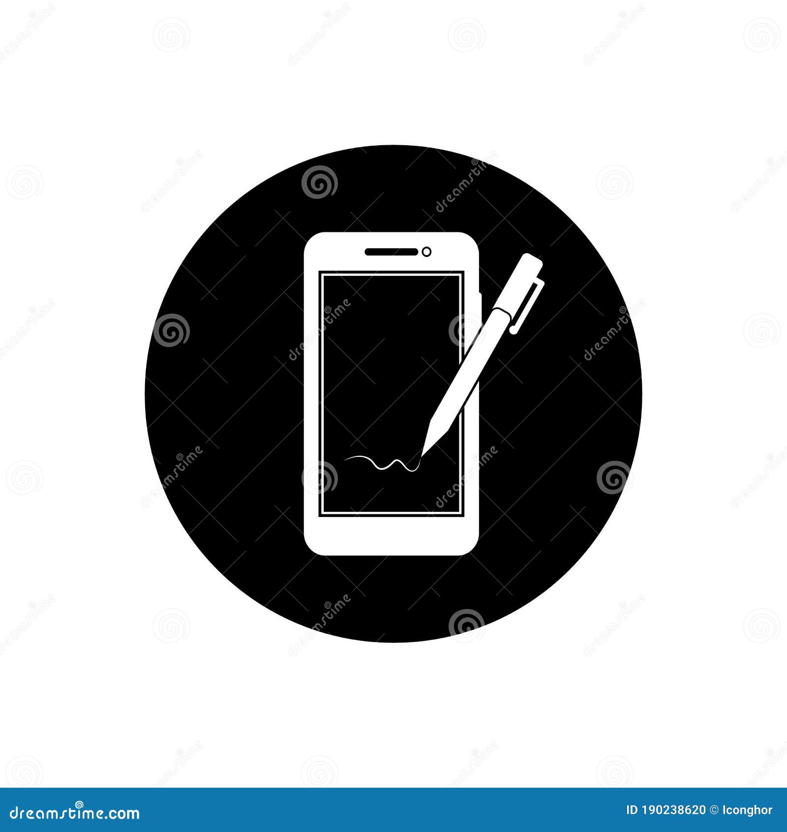 Digital Signature Icon. stock vector. Illustration of computer - 190238620