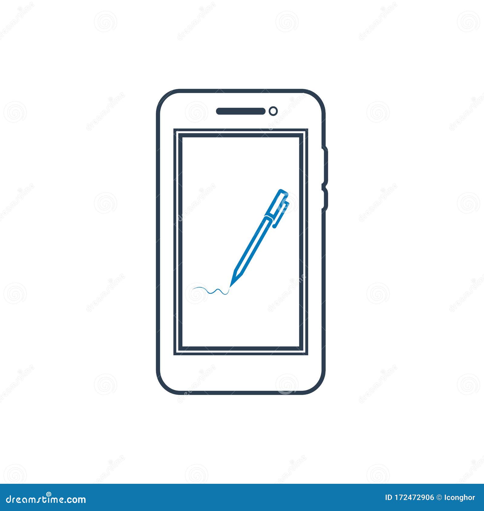 Digital Signature Line Icon. Stock Vector - Illustration of sign ...