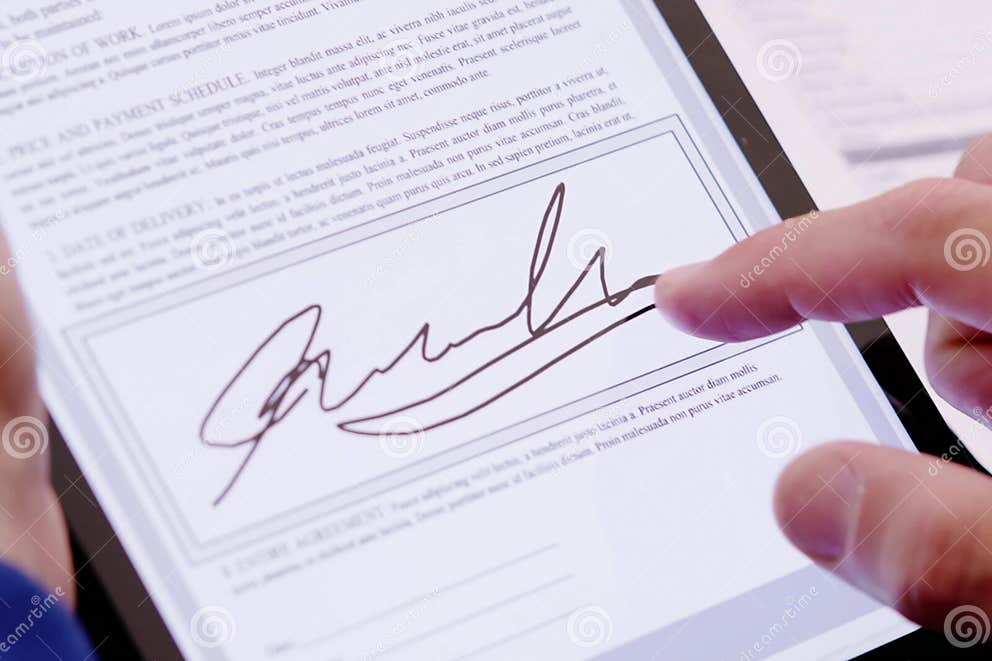 Digital Signature: Online Contract ESign Stock Image - Image of ...