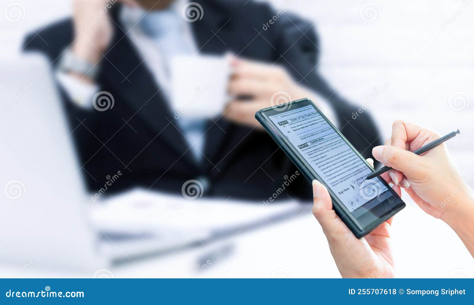 Digital Signature on Smartphone Technology Document Online Using Stock ...