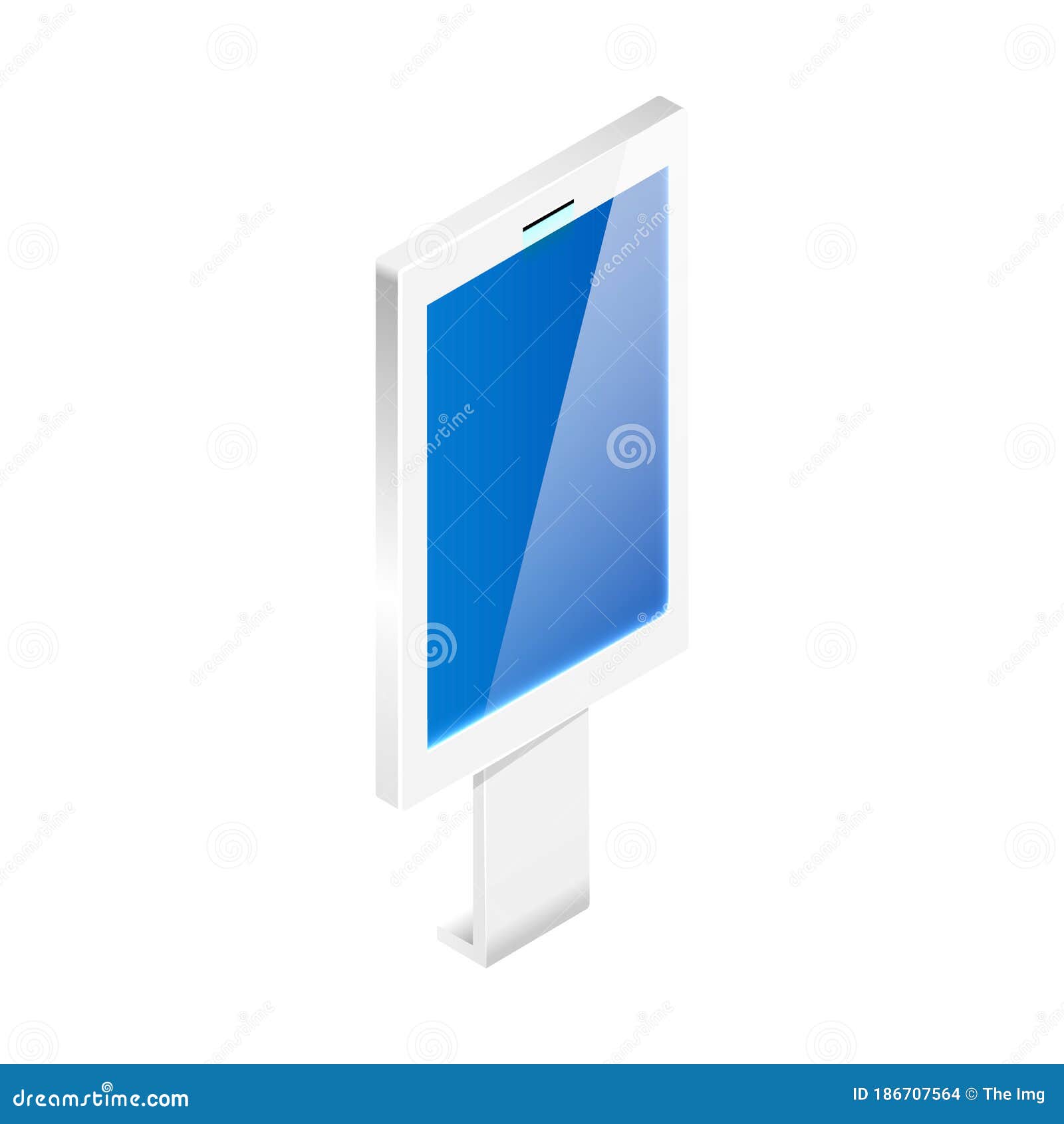 Digital Signboard with Interactive Display Isometric Vector ...