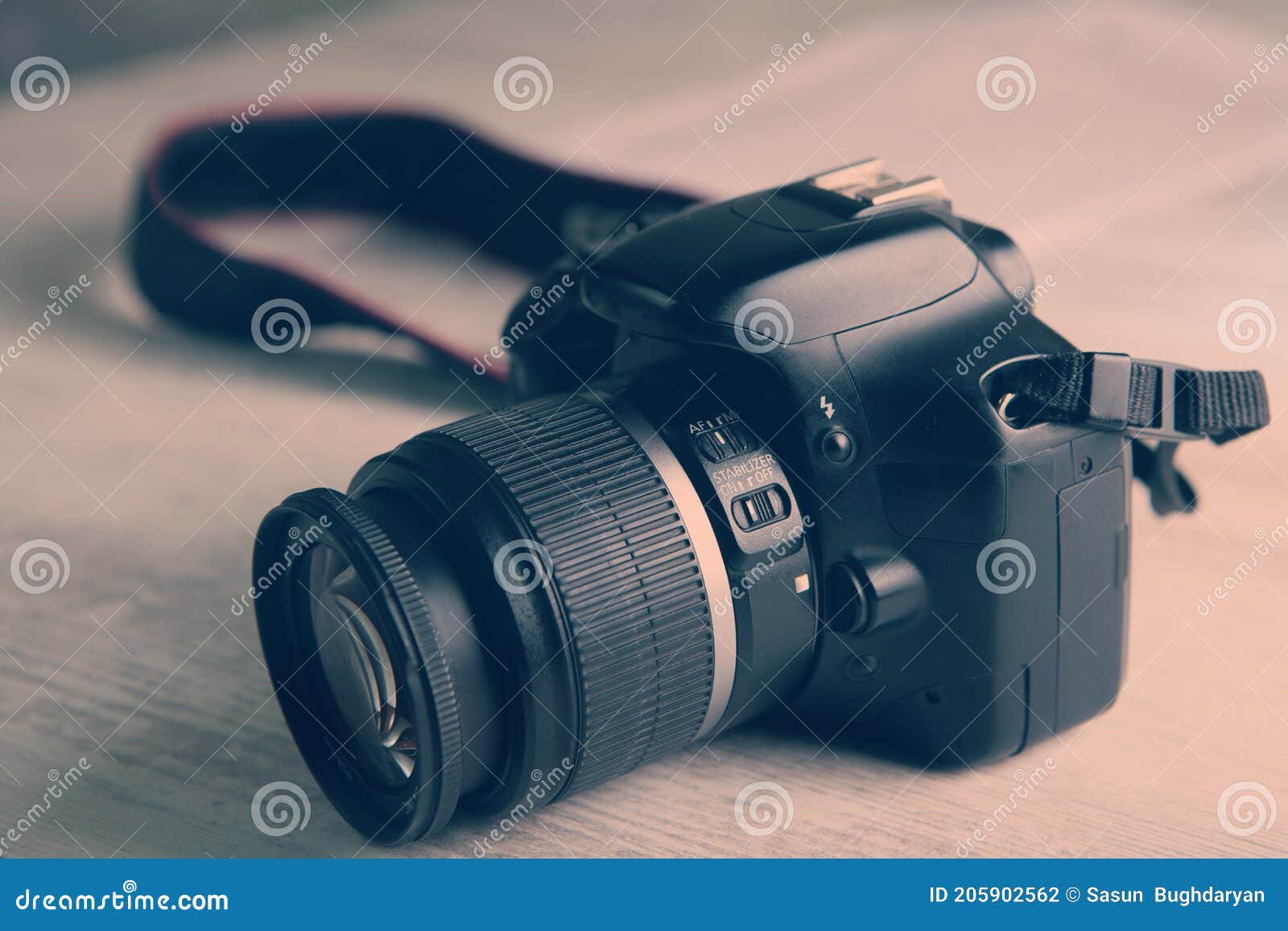 Digital Single Lens Reflex Camera from Above Stock Photo - Image of ...